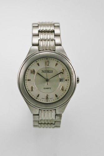 Novelle Watch Mens Stainless Silver Steel Water Resist Battery Date ...