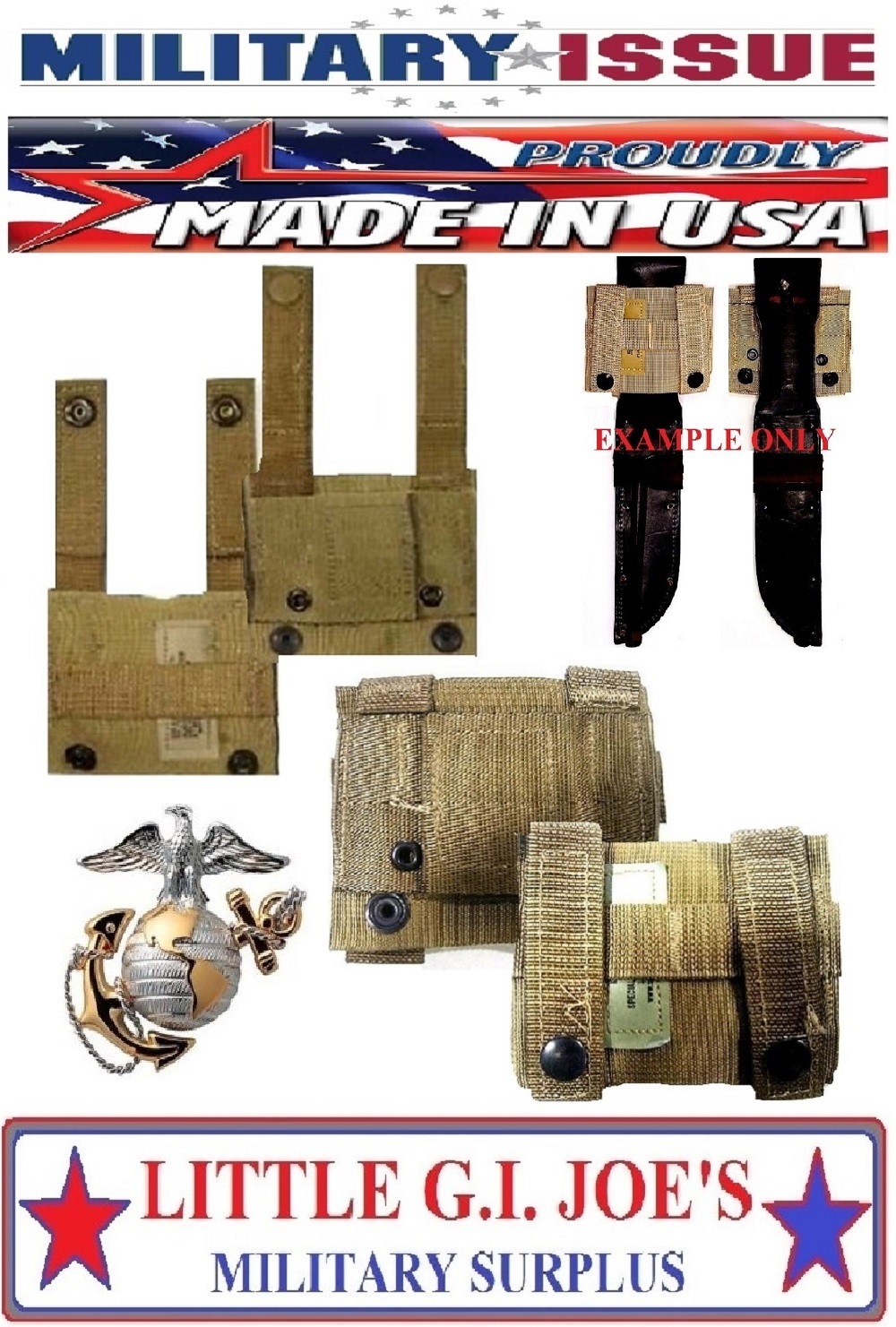 1 Coyote Brown Ka-Bar Knife Adapter Molle Pals SDS Alice Clip Adapter ...