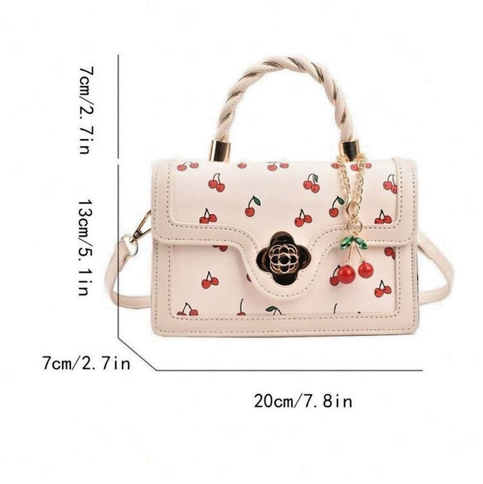 New Cherry Print White Mini Handbag/Crossbody | eBay