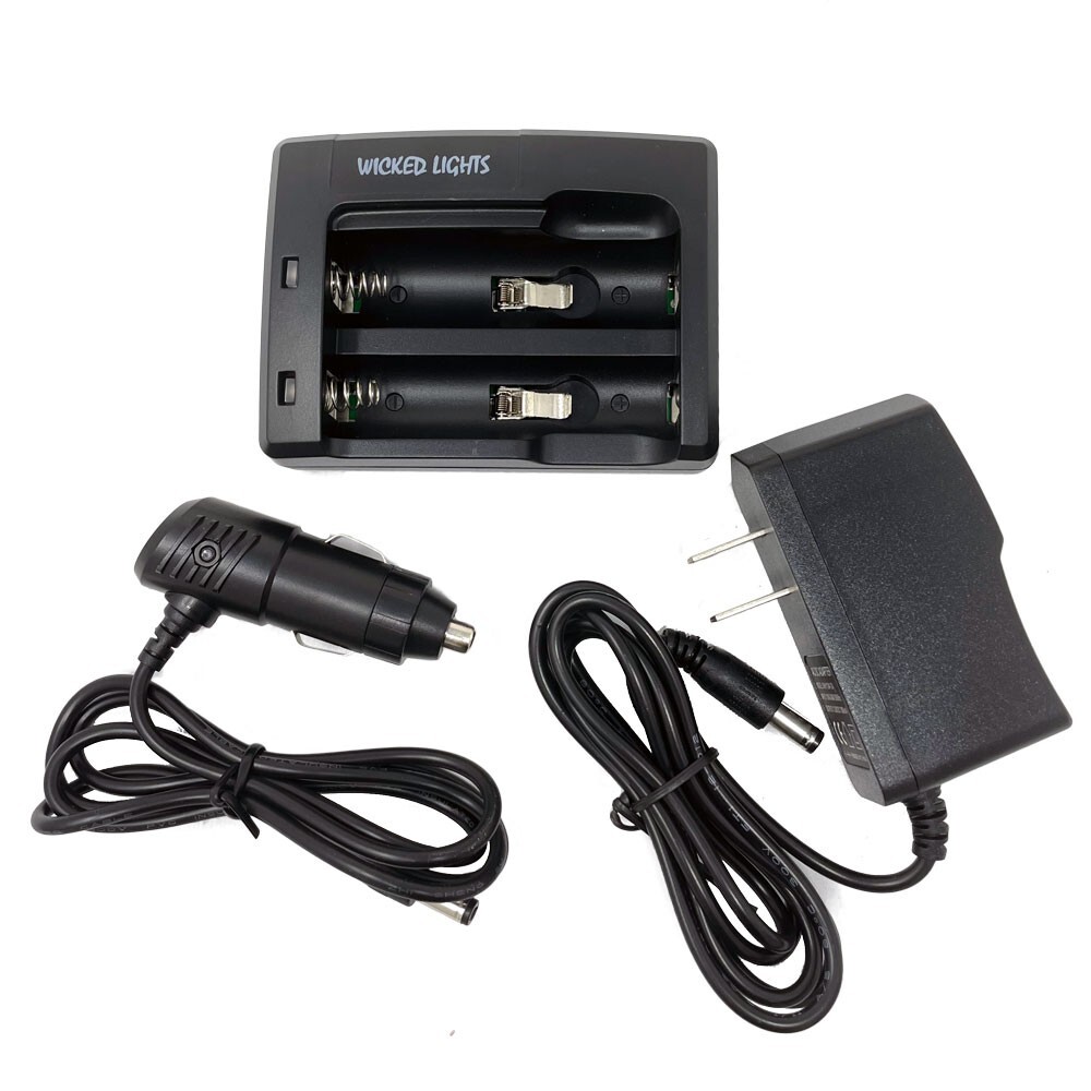 Wicked Lights 18650 2-Position Charger Kit with 2 18650 Batteries W2045 ...