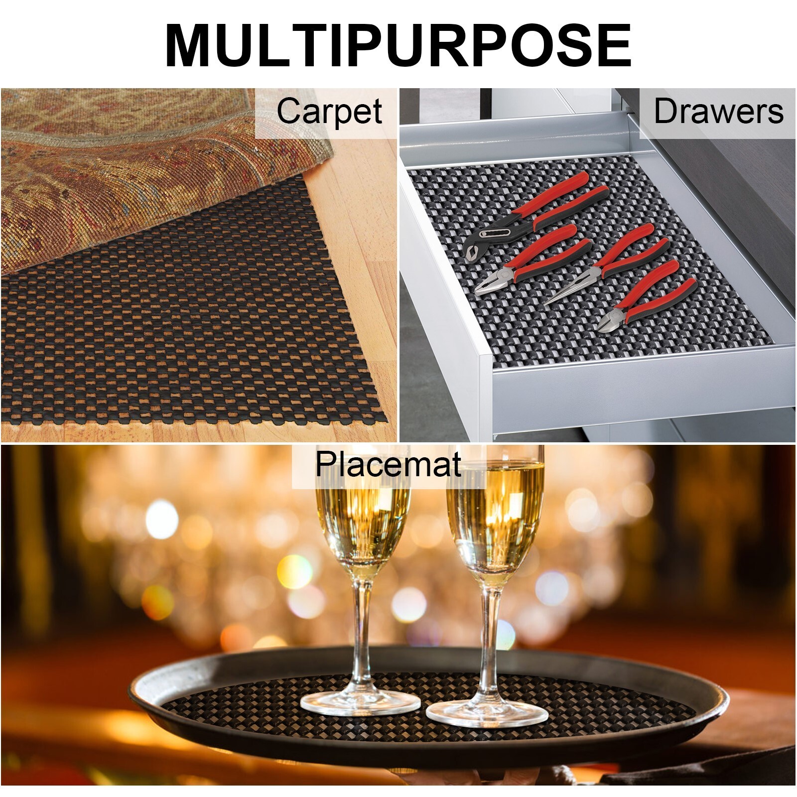 Rug to Carpet Gripper Anti Slip Slide Rug Runner Underlay for All Floor ...