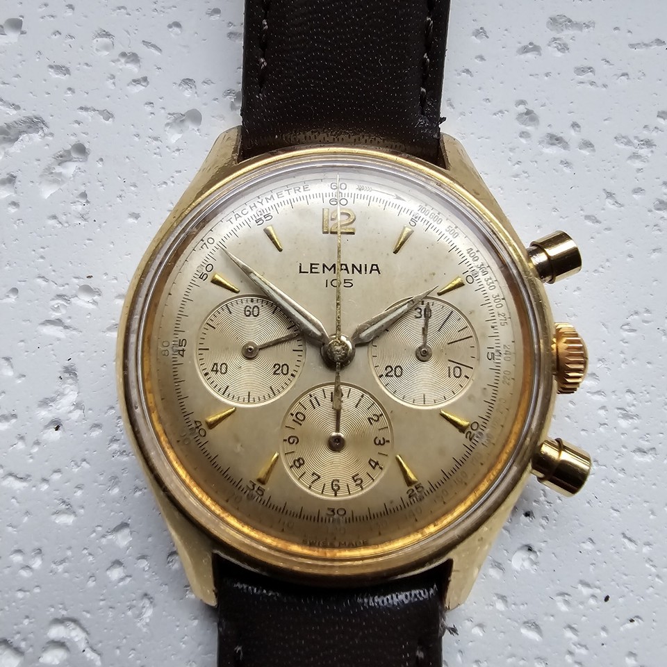 Vintage Rare Lemania 105 Chronograph Men's Wristwatch Cal 1280 Omega ...