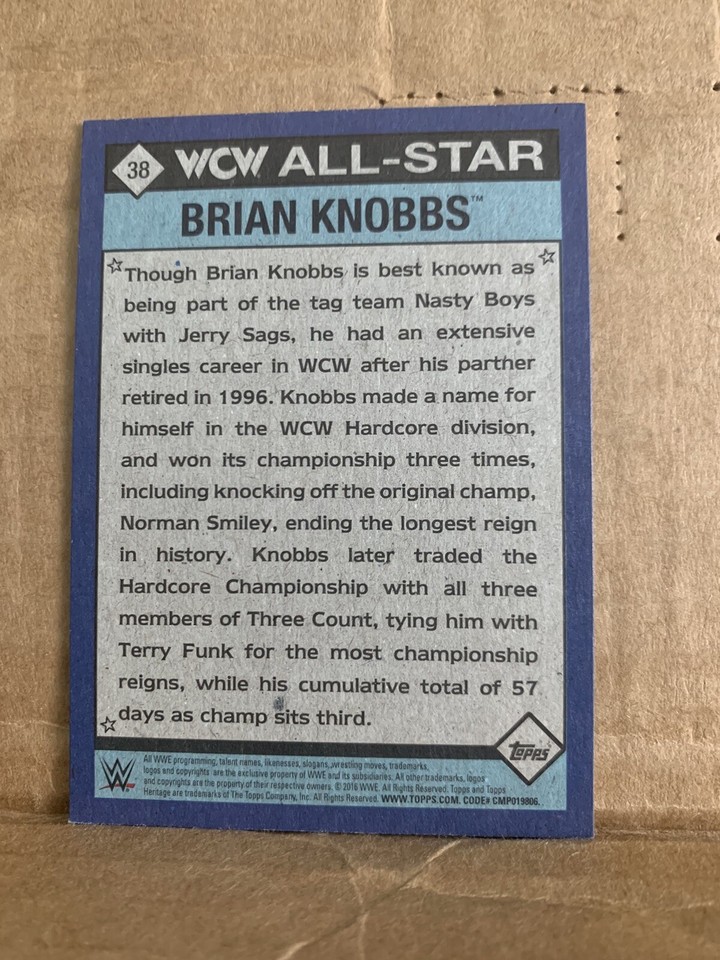 2016 Topps Heritage WWE WCW/nWo All-Stars #38 Brian Knobbs💪🏻💪🏻💪🏻 | eBay