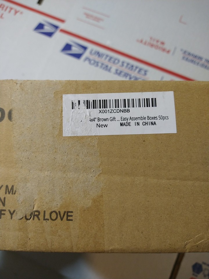 ValBox 4x4x4 Brown Gift Boxes 50PCS Kraft Paper Boxes with Lids for ...
