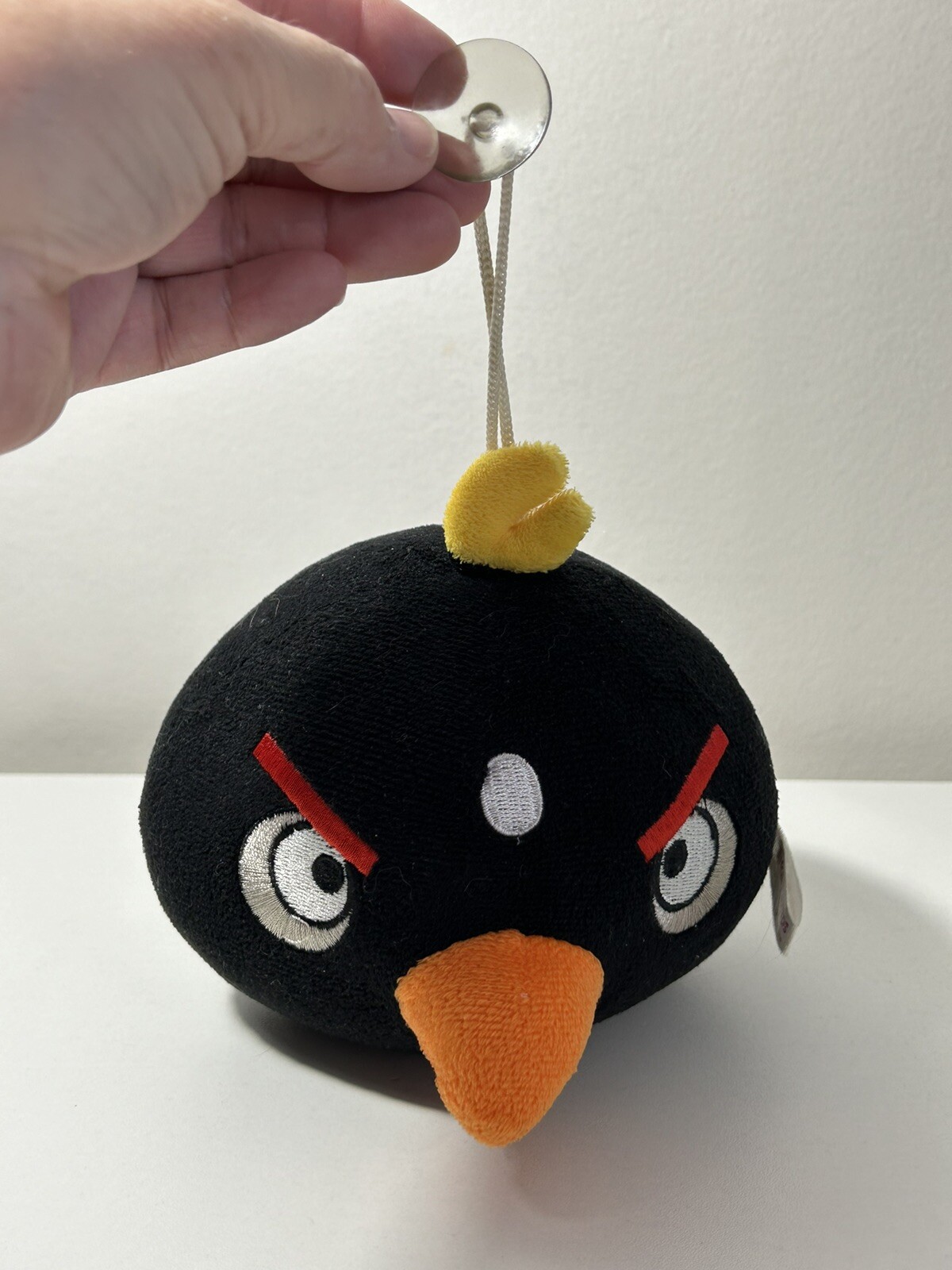 Angry Birds Black Bomb White Dot 5" Stuffed Plush Suction Cup Hanger ...