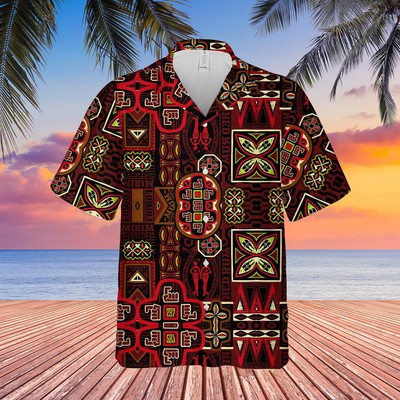 Red Rumm Pattern Unisex Hawaiian Shirt Summer Shirt Full Size S-5XL | eBay