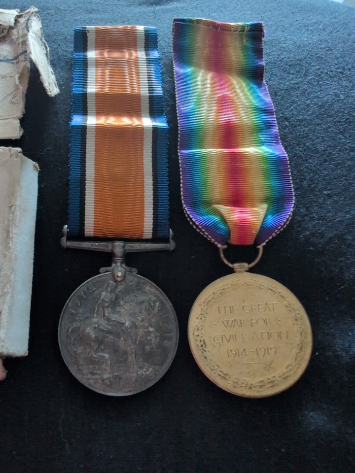 WW1 Pair 57403 Edward Alfred Clarke, Paddington, Reading, Machine Gun ...