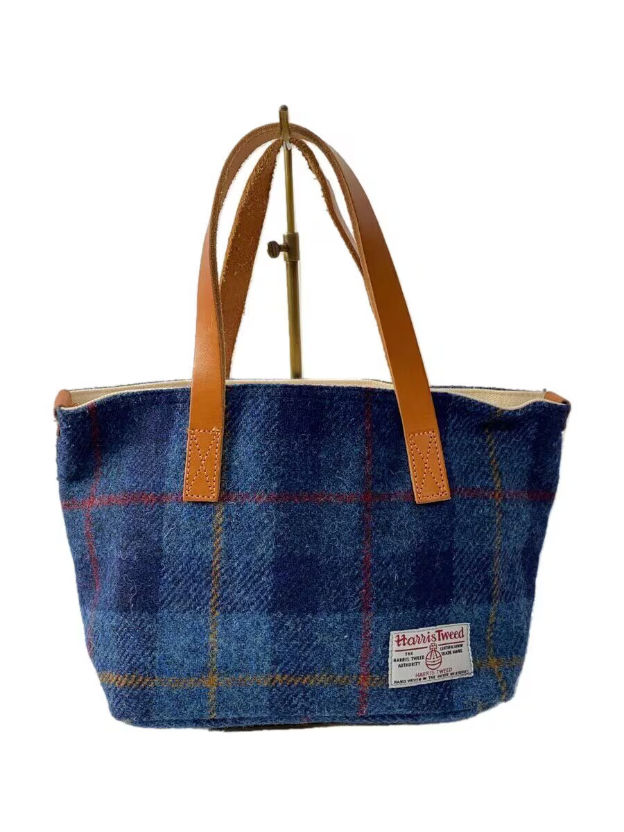 HARRIS TWEED Tote Bag BLU Check - Gem