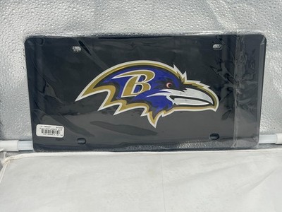 Baltimore Ravens NFL Black Reflective Lasercut License Plate Wincraft ...