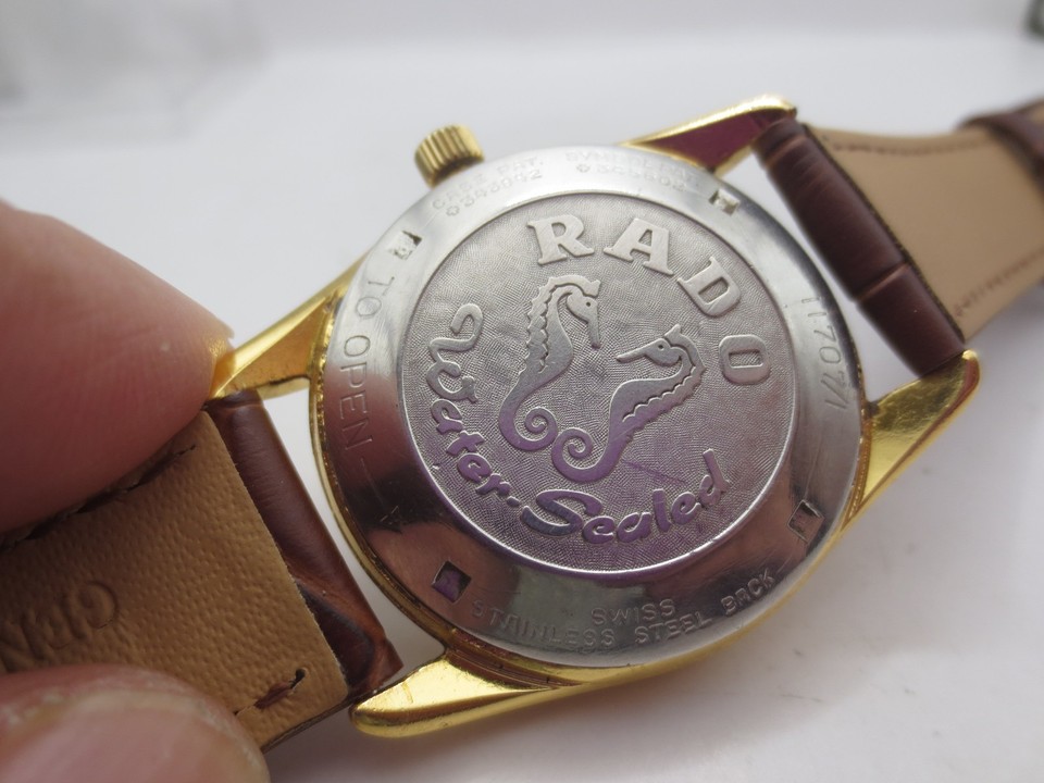 VINTAGE RADO GREENHORSE SPLIT DAYDATE GOLDPLATED AUTOMATIC MENS DRESS ...