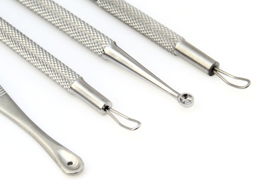 Beauty Premium Blackhead Comedone Acne Extractor Nail File Tweezer Set ...