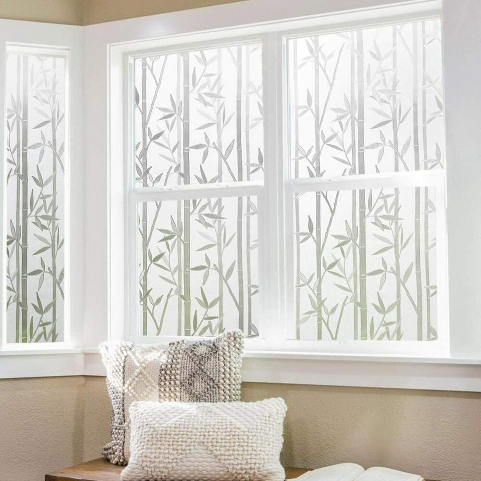 Bamboo Glass Window Film, Static Cling Window Sticker 17.7"x78.7" | eBay