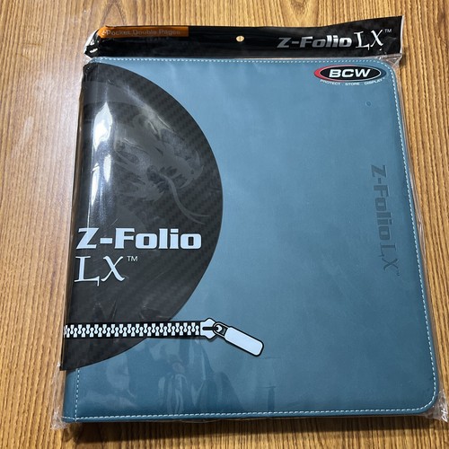 BCW Teal Trading Card Z-Folio Zippered LX Binder Portfolio Album 12 ...