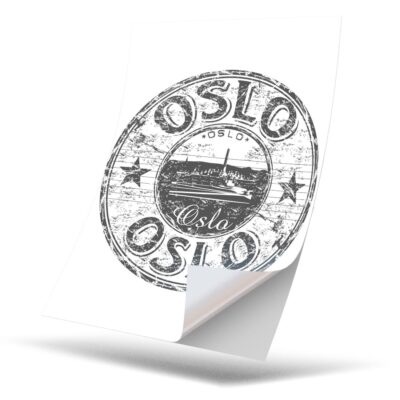 1 x Vinyl Sticker A4 - BW - Oslo Norway Travel Stamp #40413 | eBay UK