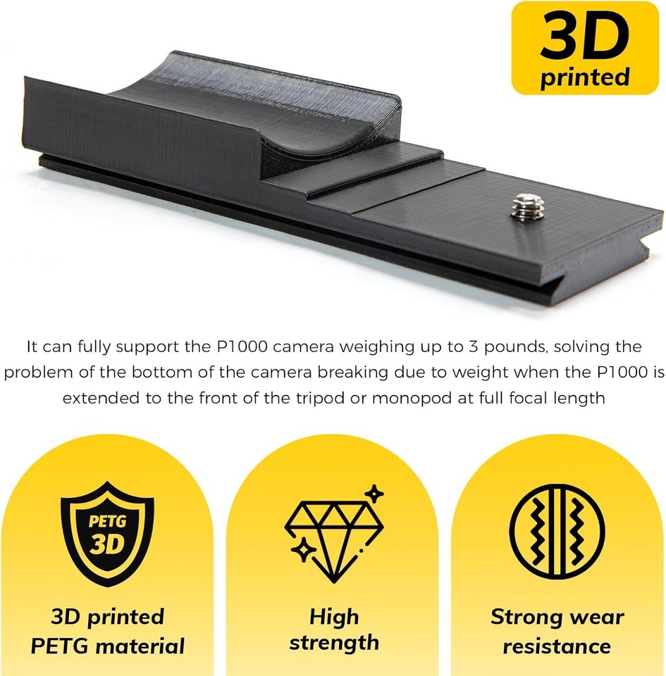 3D Printing for Nikon P1000 Quick Release Plate, for Nikon P1000 ...