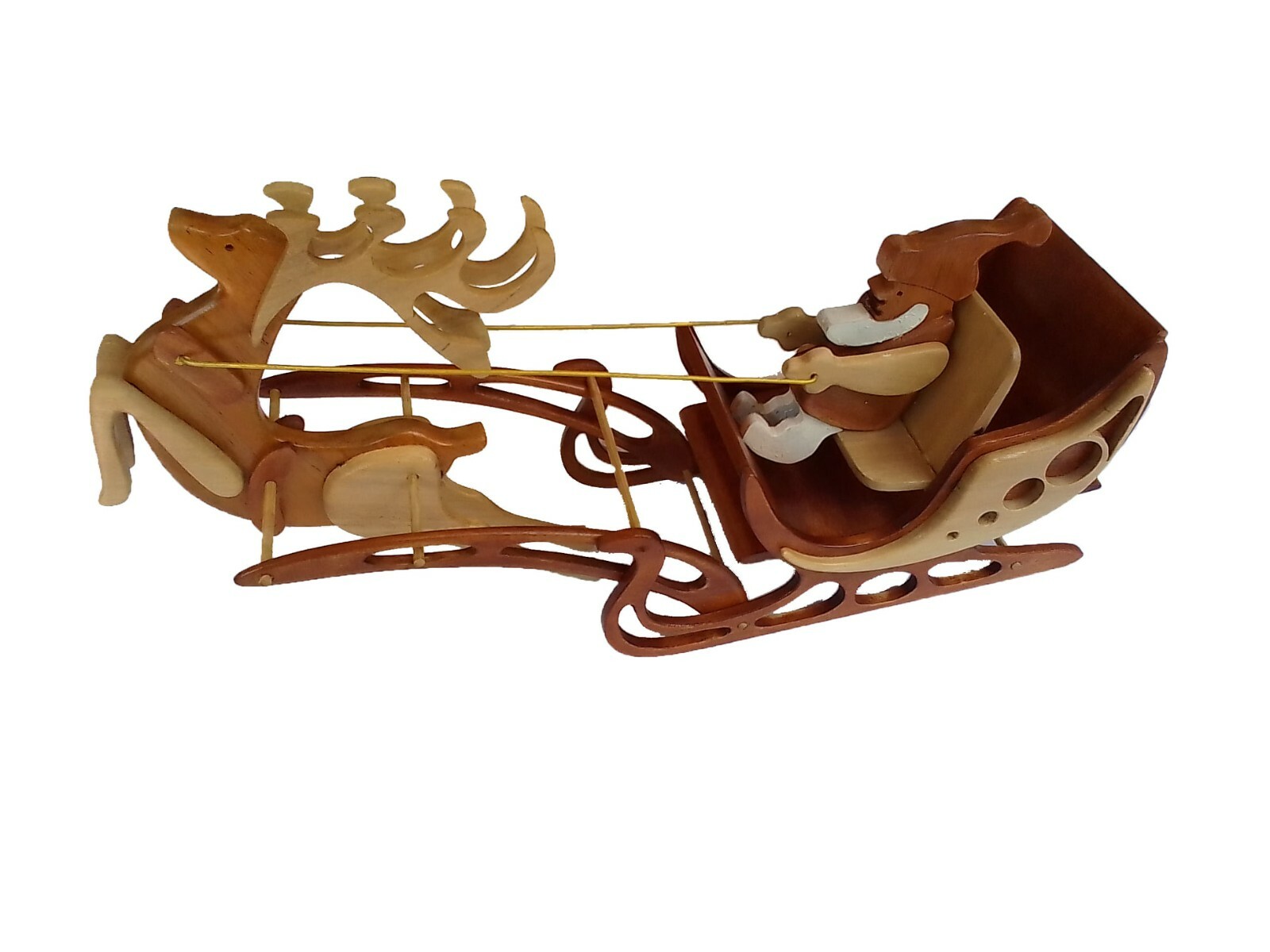 Wooden Santa Christmas Cart Claus Xmas Ornament Home Decor Gift New ...