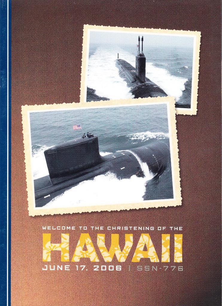 Submarine USS HAWAII SSN-776 CHRISTENING CEREMONY Booklet | eBay
