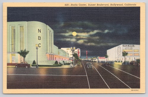 NBC Radio Center at Night Sunset Boulevard Hollywood California CA ...
