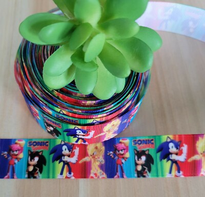 1 Inch (1 YD) Sonic The Hedgehog Character Ribbon Tails Amy Rose Shadow ...