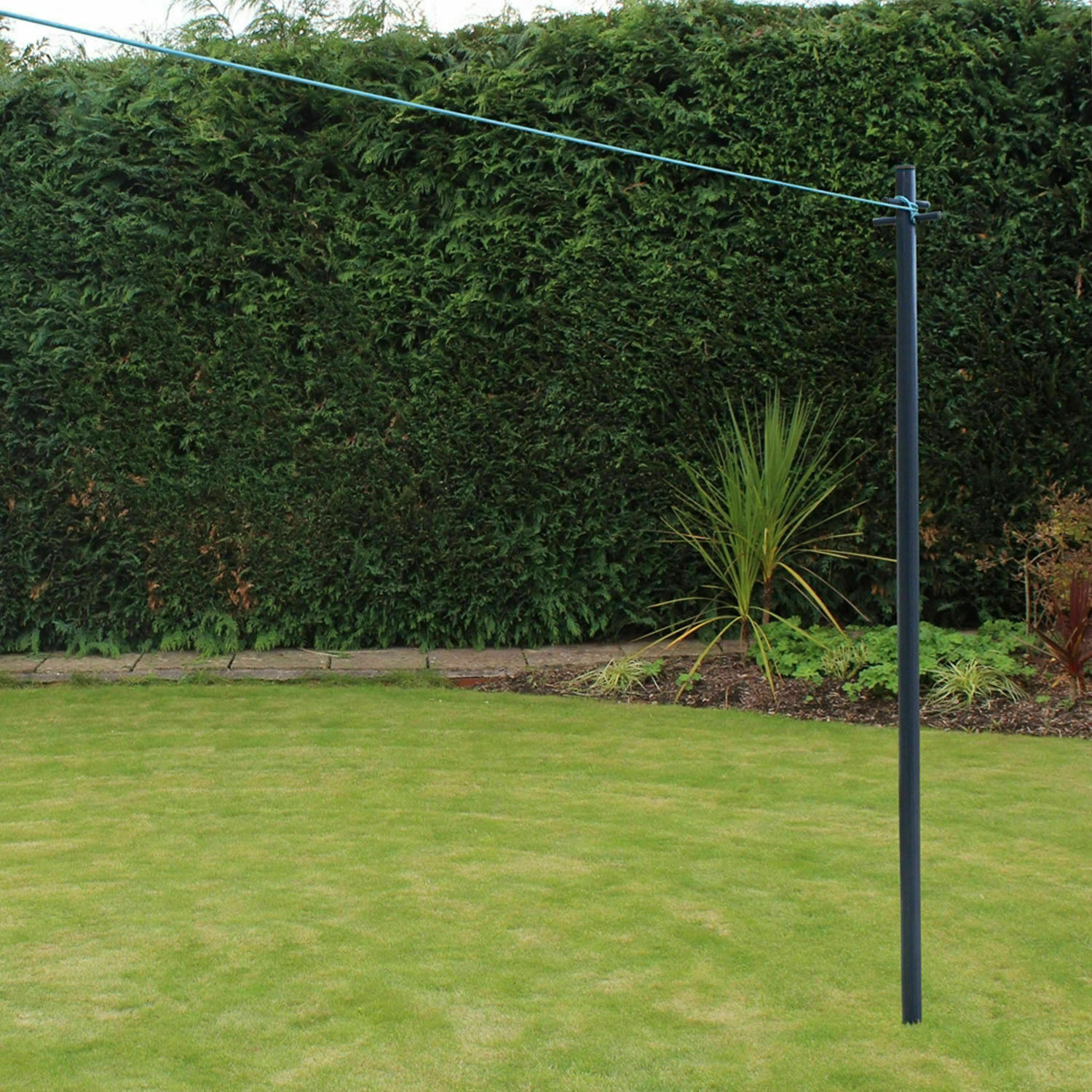 2.4m Washing Line Pole & Socket Clothes Post Dryer Galvanized Heavy ...