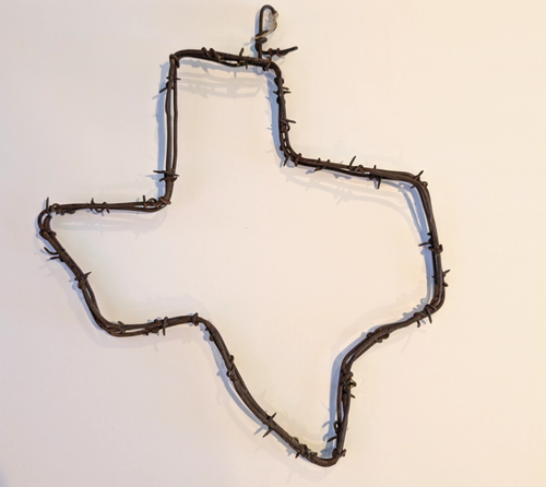 Vintage Rusty Barbed Wire Texas Shape Rustic Western Wall Farmhouse ...