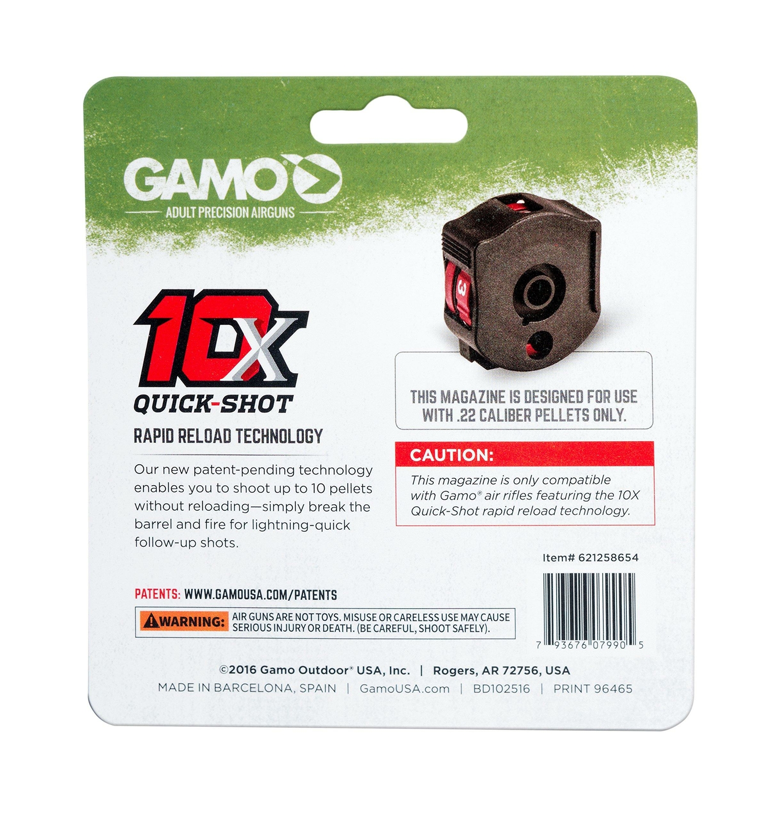 Gamo Outdoors .22 Cal 10X QUICK-SHOT Magazine for Gamo Swarm Maxxim (10 ...