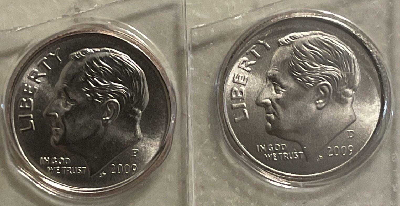 2009 P D SATIN FINISH ROOSEVELT DIMES IN SEALED MINT PLASTIC From US ...