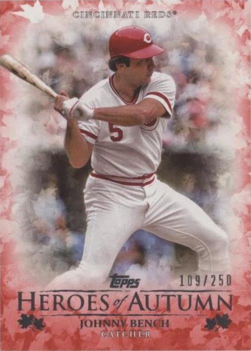 2017 Topps Update Series - Heroes of Autumn Johnny Bench #HA-19 Red ...