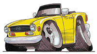 Triumph TR6 Yellow Cartoon car T-shirt available in sizes S-3XL | eBay