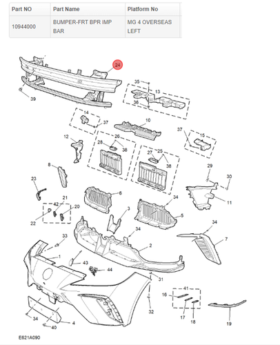 MG 4 - Stoßstangenträger Front - 10944000 | eBay.de