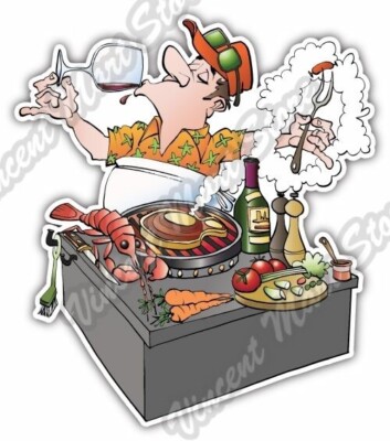 Barbecue BBQ Grilled Steak Cook Gift Idea Car Bumper Vinyl Sticker ...
