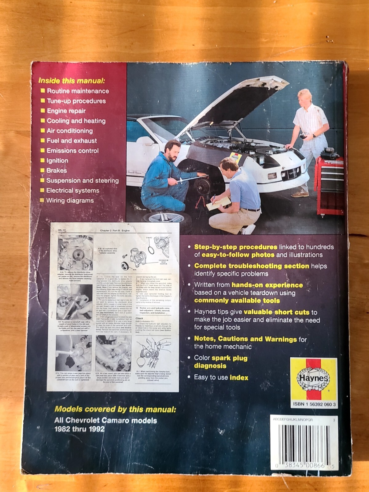 Haynes Repair Manual 1982-1992 Chevrolet Camaro Shop Service ...
