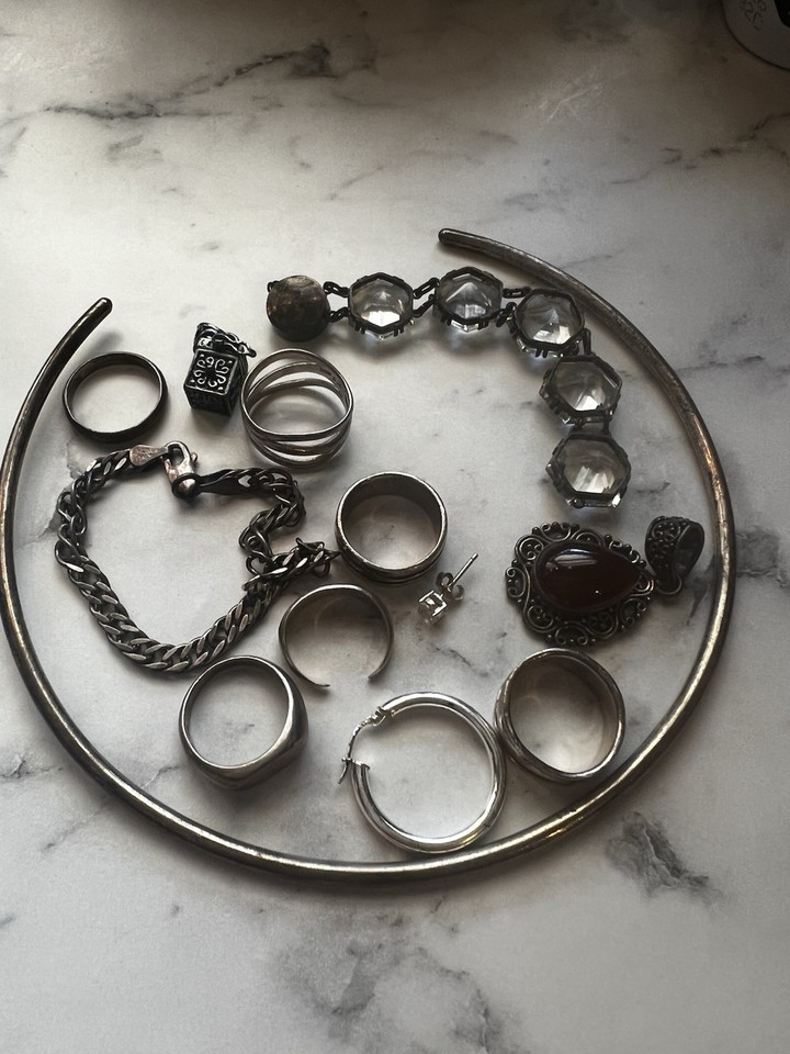 Lot of Approximately 80 Grams Scrap Or Wear 925 Sterling Silver Jewelry ...