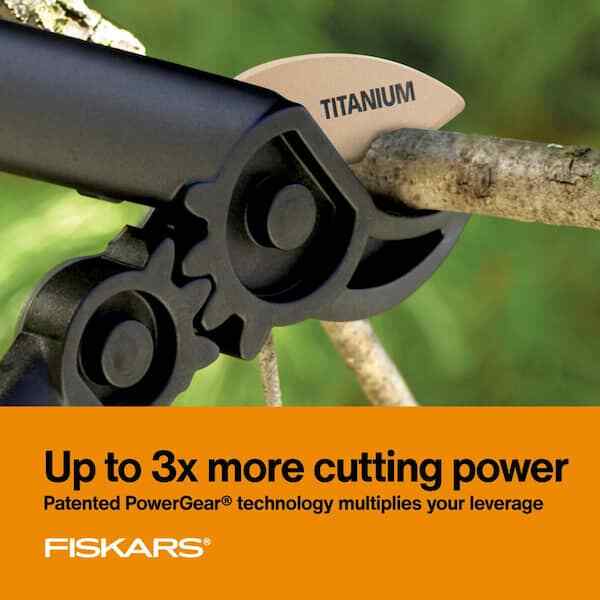 15 in. Fiskars Pruner Anvil Lopper Titanium Steel Blade Smooth Cutting ...