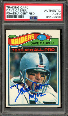 Dave Casper Signed 1977 Topps #380 (PSA/DNA Encapsulated) - Rookie Card ...