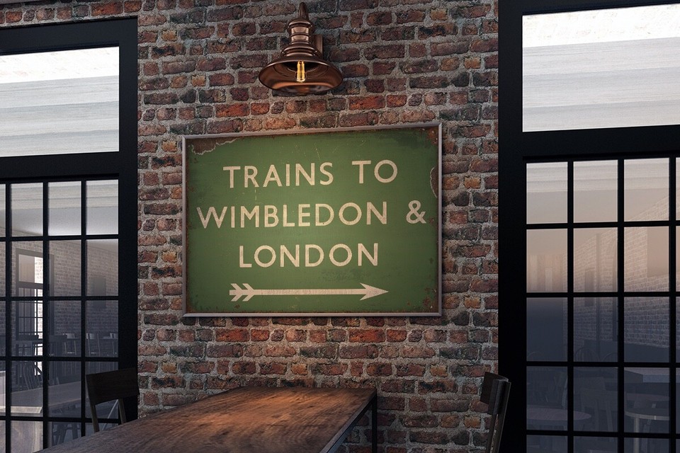 Vintage Style English Railway Wimbledon Train Station Sign | eBay UK