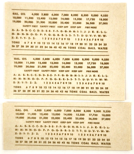 Champ HO Scale Decals #HD-16Z Steam Locomotive Tender Data (Bronze Gold ...