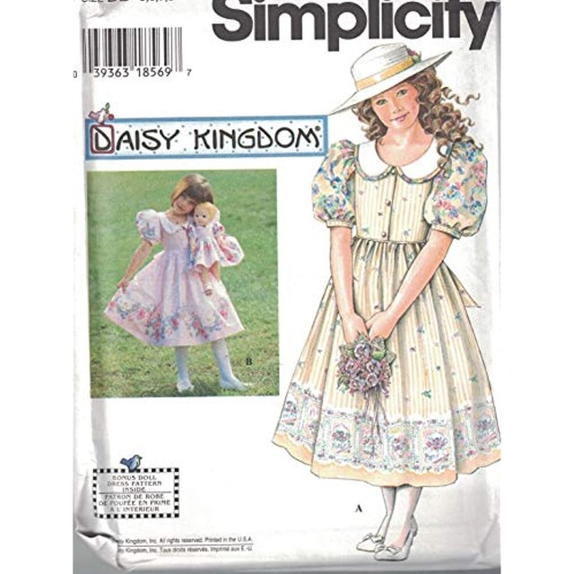 Simplicity Sewing Pattern 7005 Daisy Kingdom Girl & Doll Dress Size BB ...