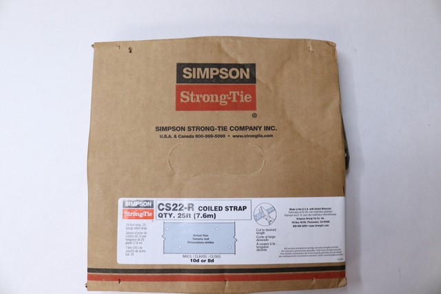 Simpson Strong-tie Cs22-r Coiled Strap 22 Gauge 25ft for sale online | eBay