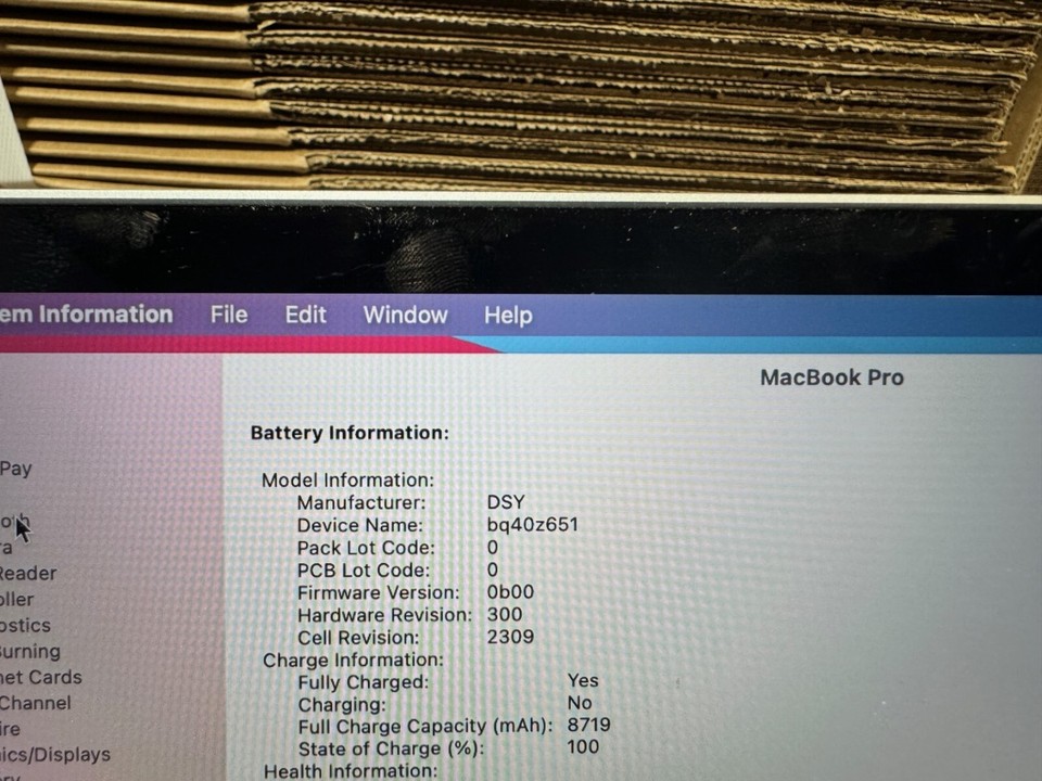 APPLE 2019 Macbook Pro A2141 16" I7-9750H@2.60GHz 16GB/512G Pro 5300M ...