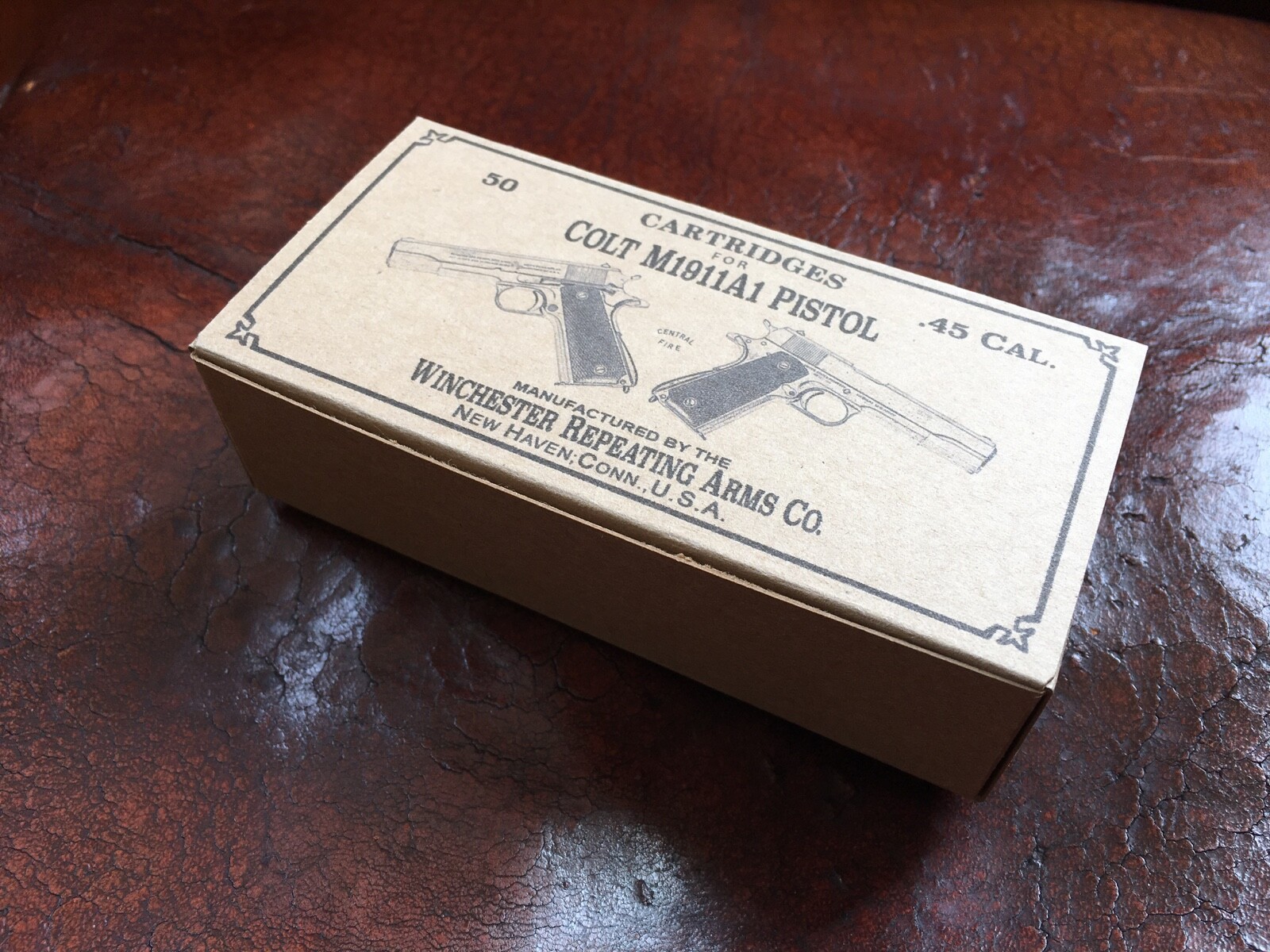 Cartridges box for COLT 1911 A1 PISTOL .45 Caliber Ammo box replica ...