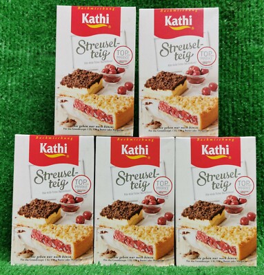 8,52€/kg) 5x Kathi Backmischung Streuselteig für viele feine Backideen ...