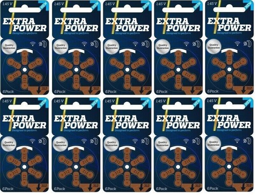 ExtraPower Size 312 hearing aid battery: 10 cards/60 cells - The ...