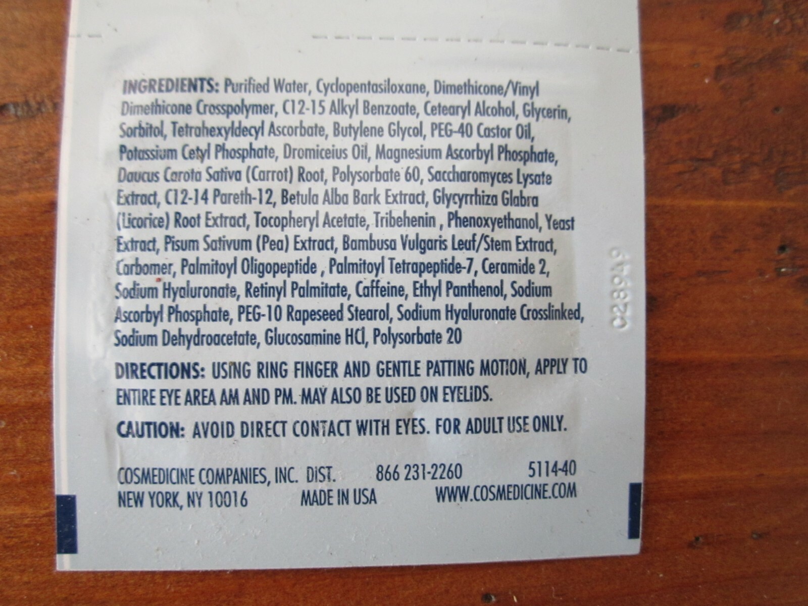 Cosmedicine (1) Eye Specialist Moisturizing Dark Circles Sample ...