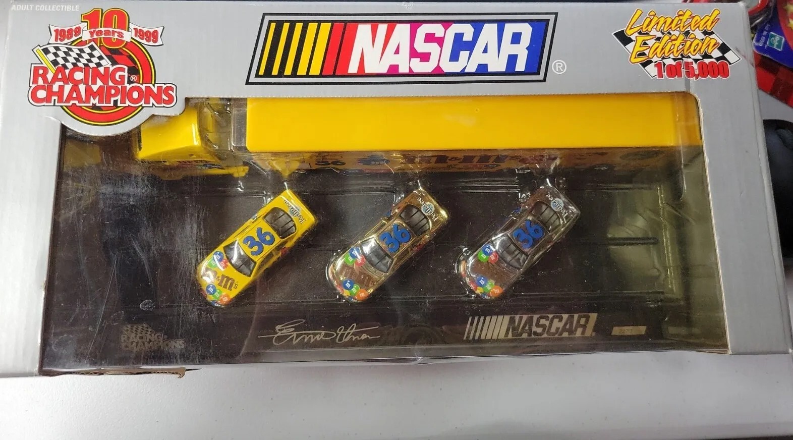 Ernie Irvin M&M's NASCAR Diecast Team Transporter and 3 car box set | eBay