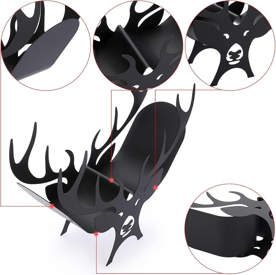 Fire Wood Log Holder Stag Storage Rack Fireside Companion Home Decor ...