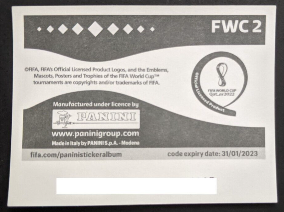 Trophy Top FWC 2 Gold Foil 2022 Panini FIFA World Cup: Qatar Stickers ...