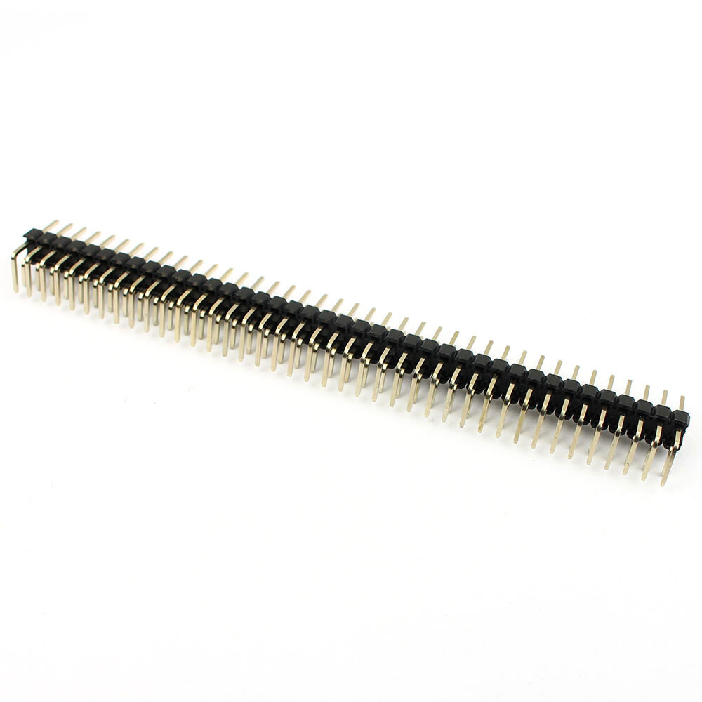 50Pcs 2.54mm 2x40 80 Pin Right Angle Male Double Row Pin Header Strip ...
