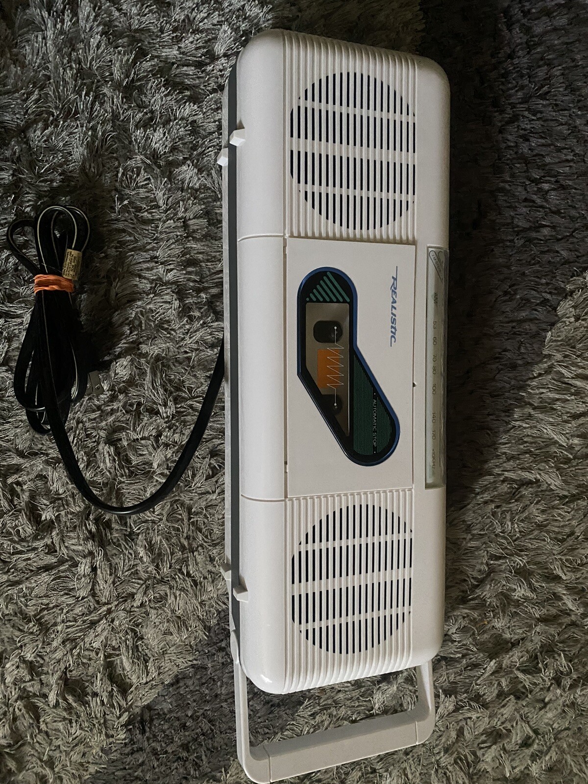 VTG REALISTIC BOOMBOX SCR-40 AM/FM CASSETTE, INTERGRATED HEADPHONES ...