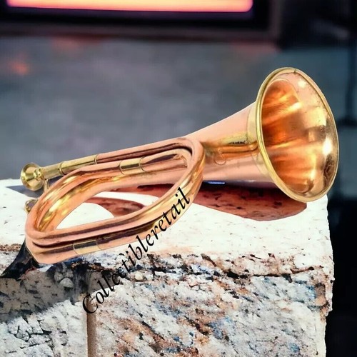 Polished Brass Scout Trumpet Military Cavalry Musical Instrument ...